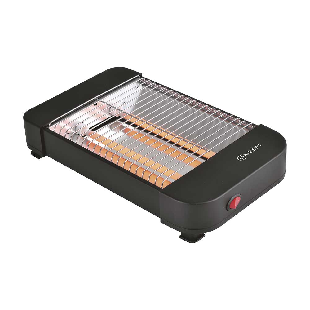 Conzept Brødrister i Sort/Stål Med On/Off Knap - 300 Watt - Ekram ApS